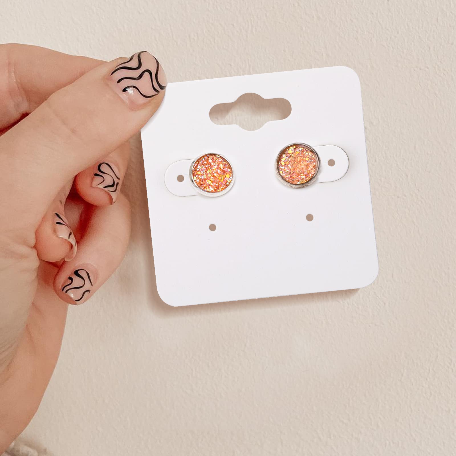jijAcraft 100Pcs Earring Cards - 2" Kraft Earring Display Cards for Selling - Blank Paper Cards with 6 Holes for Earring Display Holder - Hanging Display Cards for Earring, Jewelry DIY Crafts(2"x 2")