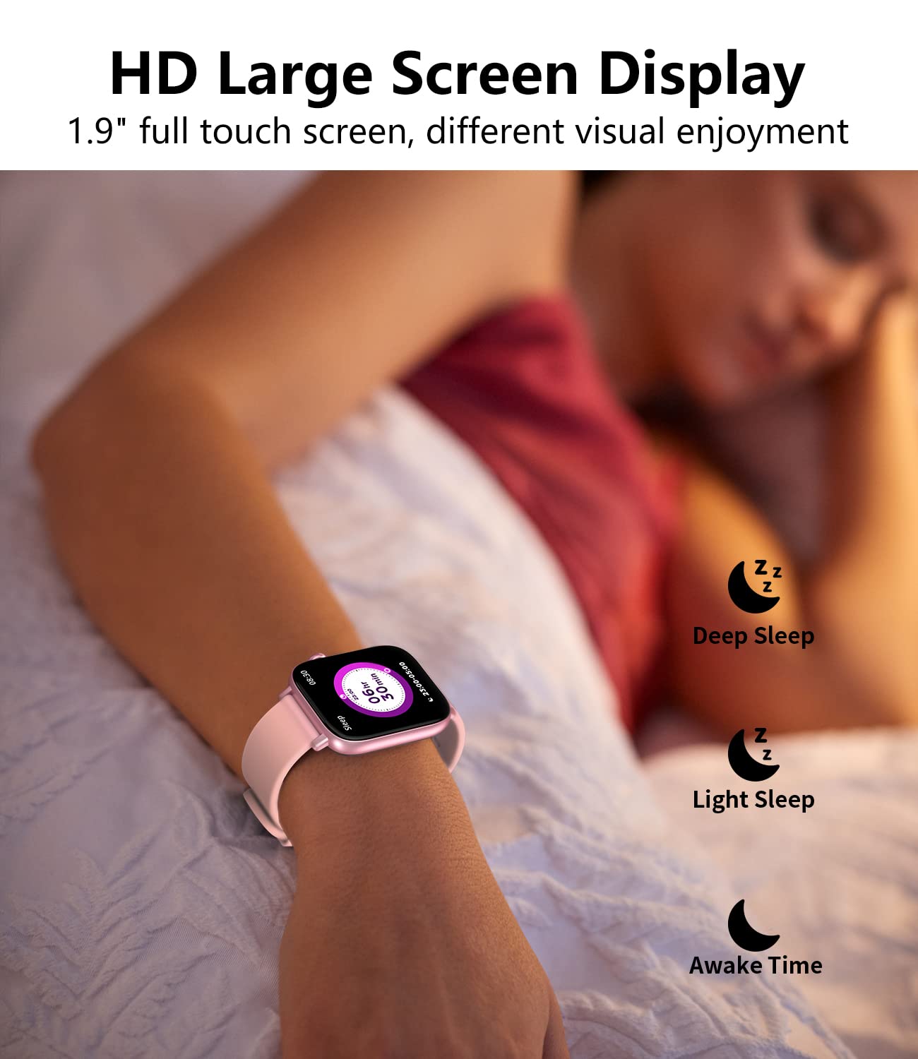 Smart Watch for Men Women, 1.9'' HD Touch Screen Fitness Tracker with Bluetooth Call Answer/Dail, IP67 Waterproof Smart Watch for Android iPhone with Heart Rate Blood Pressure