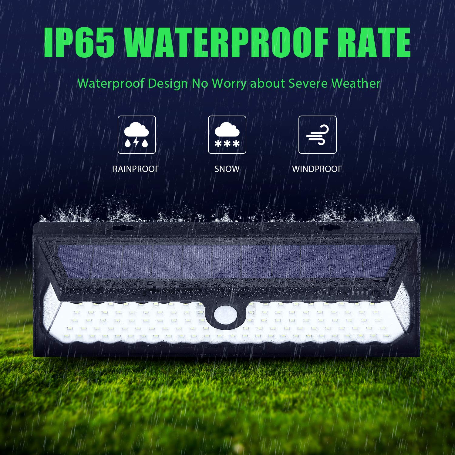 Jsunck Solar Motion Sensor Light Outdoor 118 LED Security Lights with 3 Modes 270° Wide Angle Wireless Motion Derector IP65 Waterproof Wall Light for Outside, Front Door, Garage, Yard, Deck - 2 Pack