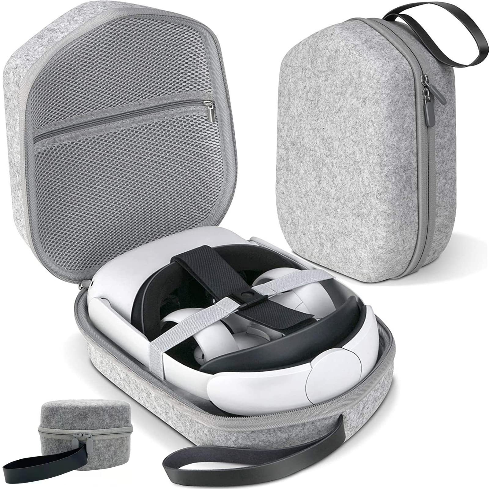 NINKI Travel Carrying Case Compatible Oculus Quest 2 VR Headset & Controllers Accessories Carrying Case, Hard Protective Bag Storage Oculus Quest 2 Case for Oculus Quest 2 Carrying Case Elite Strap