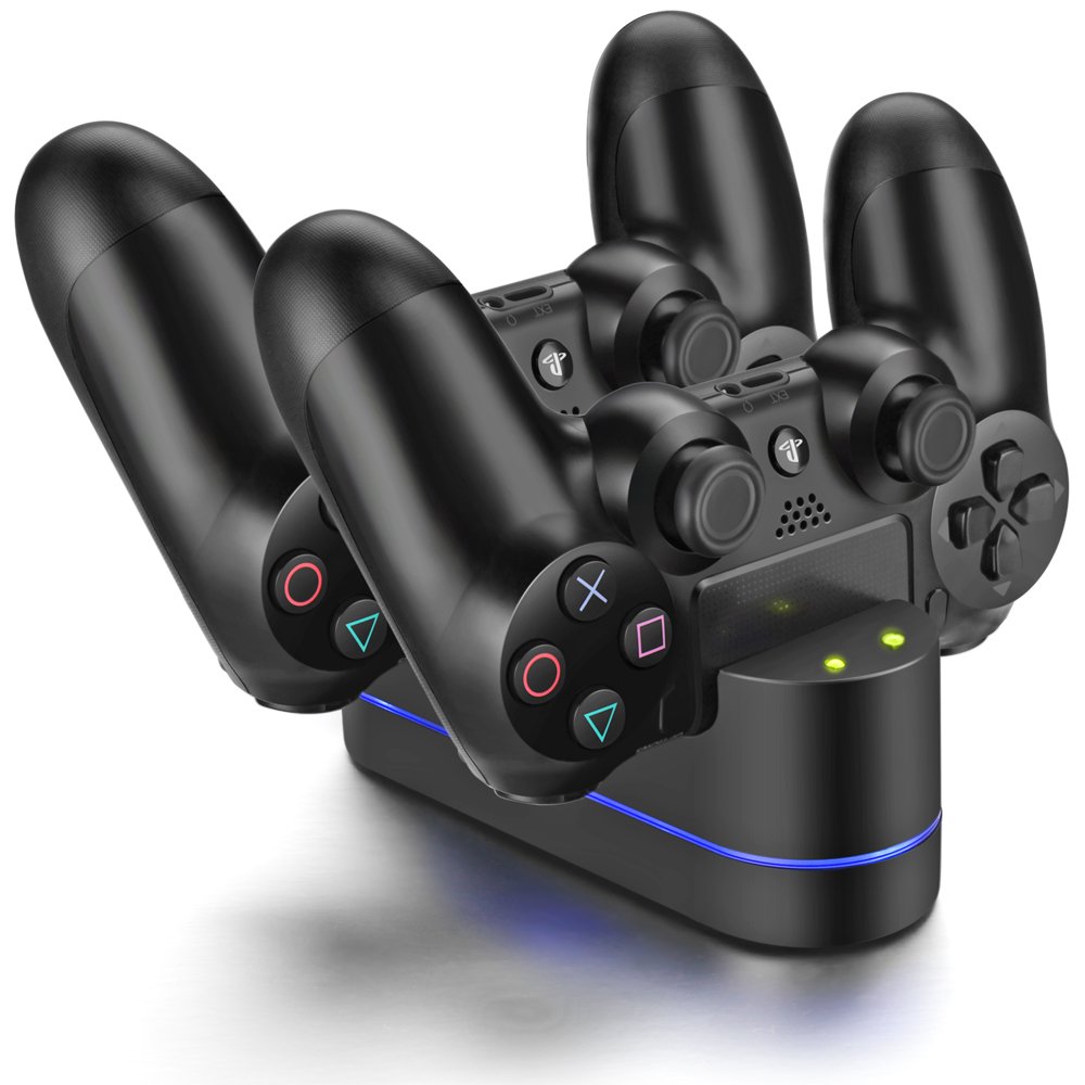 ICESPRING Dual USB Charging Charger Dock Station Stand Controller Charger Replacement for Playstation 4 Charger Kit