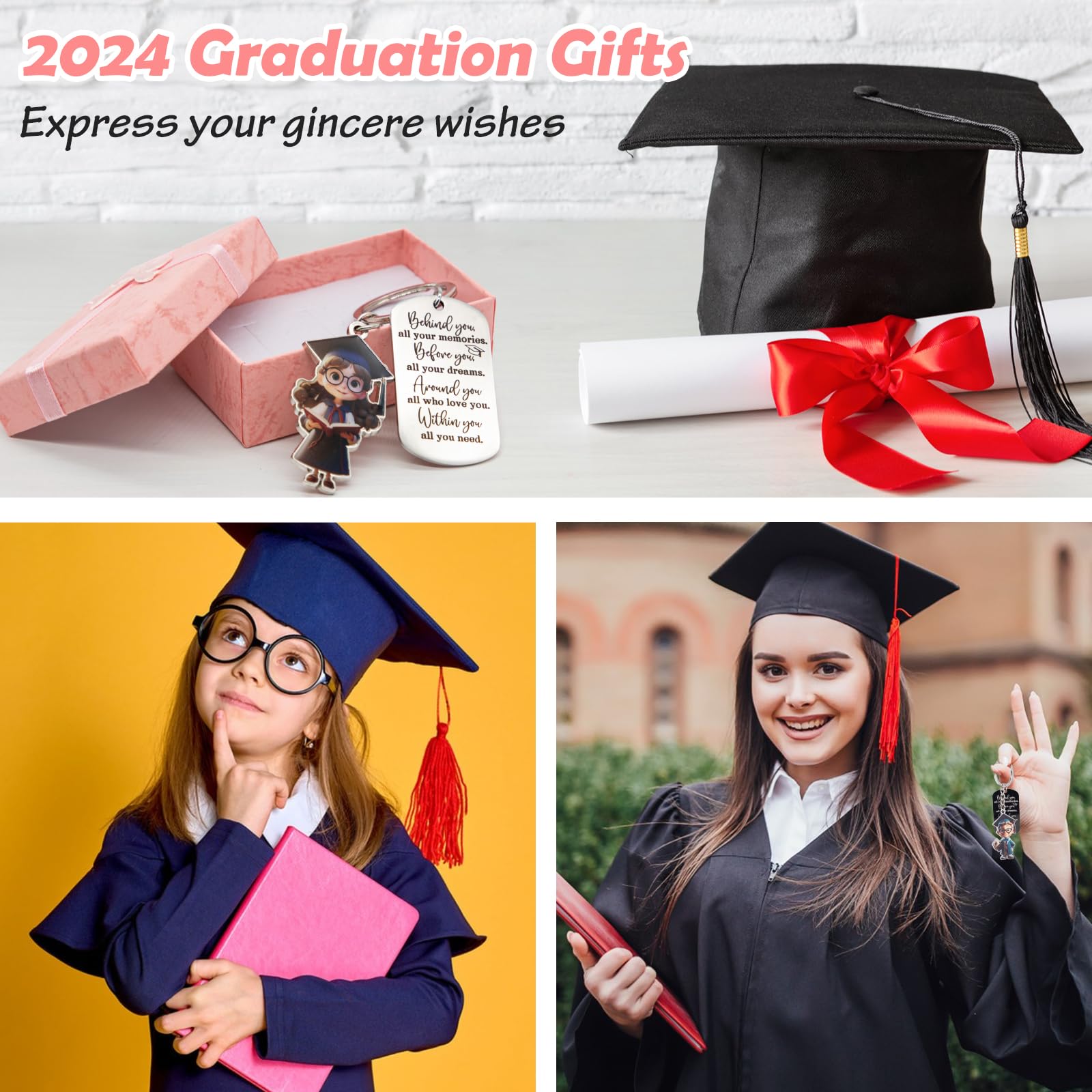 sewrung Class Of 2024 Graduation Gifts - Keychain for Her Seniors Students Masters Nurses Students College High Student (Girls)