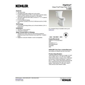 KOHLER 3989-0 Highline Two-Piece Comfort Height Toilet with Dual-Flush and Elongated Bowl, White