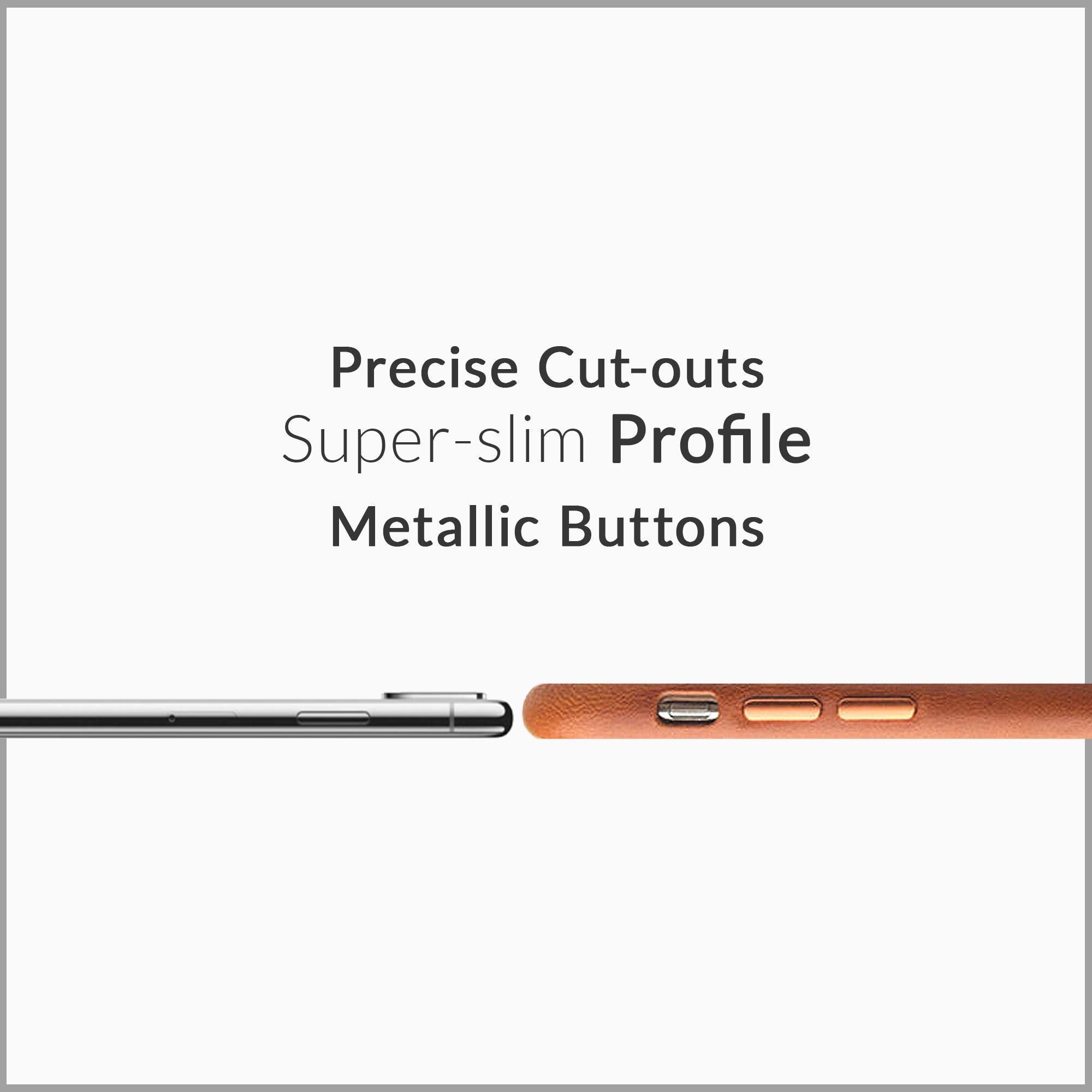 LONLI Classic | Genuine Nappa Leather Case with Built-in Magnets for MagSafe - for Apple iPhone 12 | 12 Pro - (6.1 inch, Caramel)