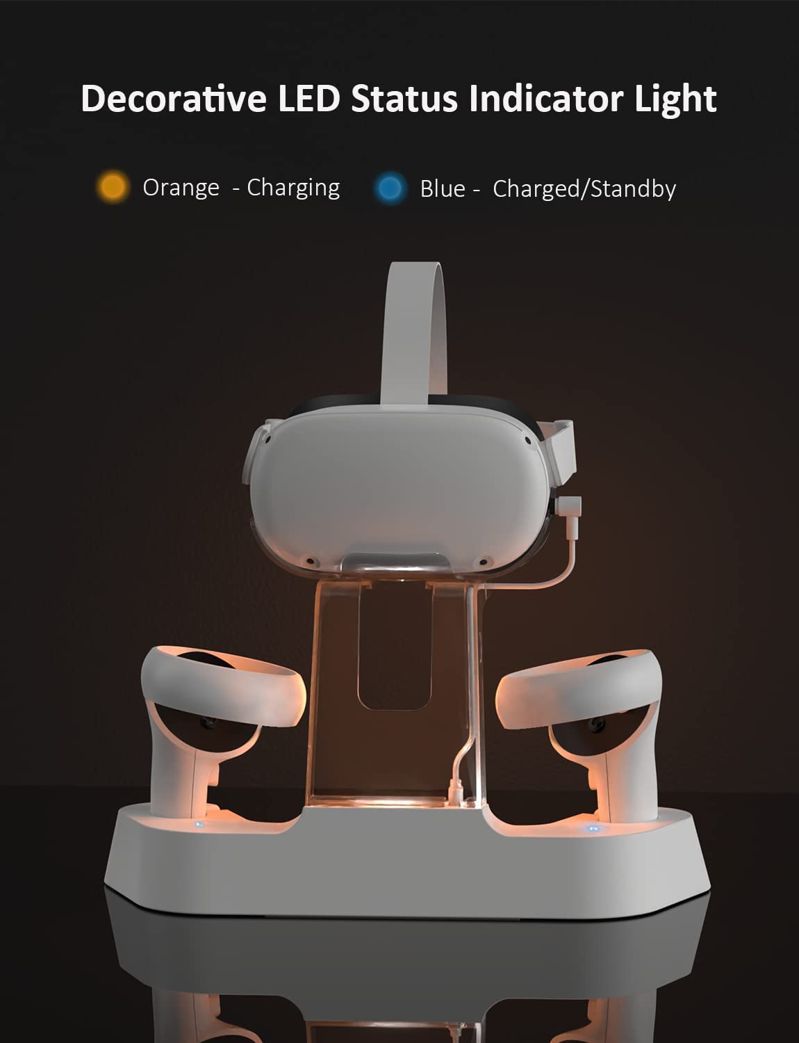 NexiGo Essential Kit for Oculus Quest: Upgraded Charging Dock with LED Light for Oculus Quest 2, [Support Elite Strap], 16FT Link Cable with Signal Amplifier