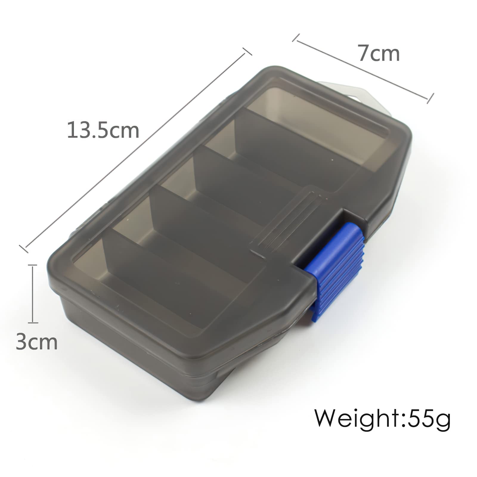 Piscorush 2 Pcs Fishing Tackle Box Hard Tackle Case Plastic Storage Organizer Portable Hooks Lure Baits Storage Swivels Jigs Hooks Sinker Fishing Accessories (Model B 2Pcs)