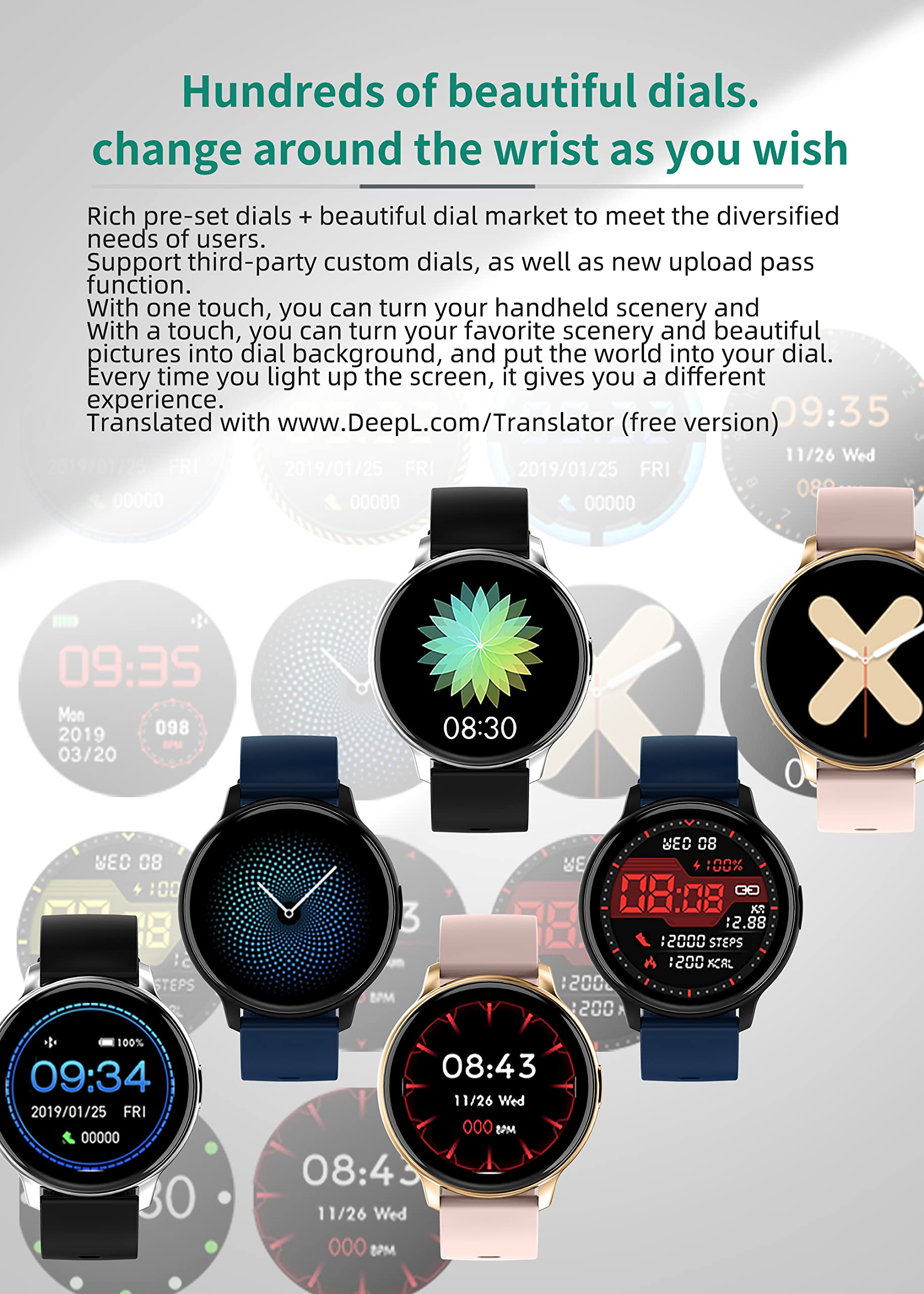 Smart Watches for Women Fitness Watch Bluetooth Call Dial Waterproof Activity Tracker for Sports Calories,Steps,Distance Android iOS Compatible