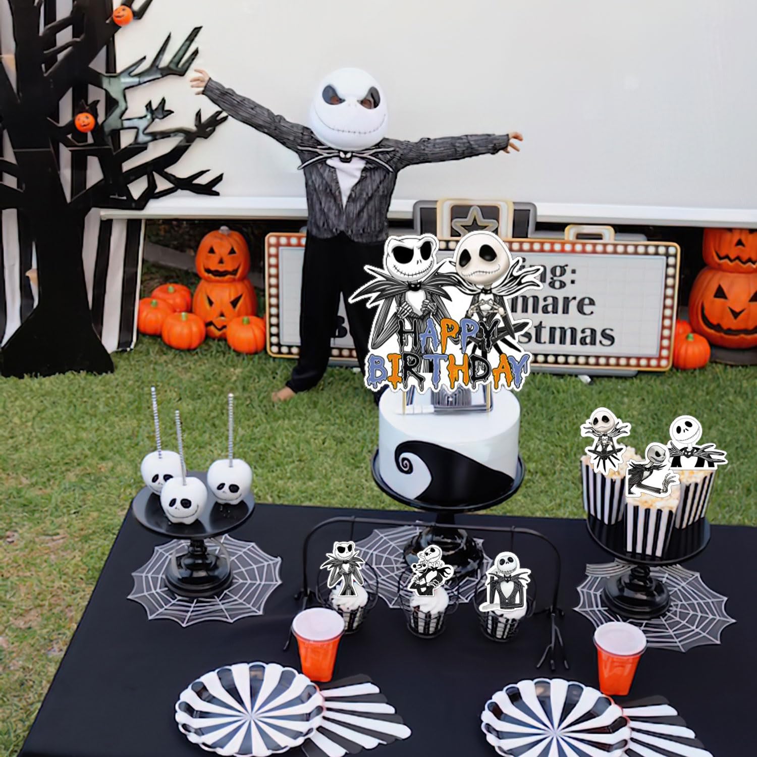 ๐๐ช๐ฌ๐ด ๐ข๐ด๐ฎ๐ต๐ต๐ฒ๐ท๐ฐ๐ฝ๐ธ๐ท Party Decorations,Birthday Supplies For Halloween ๐๐ช๐ฌ๐ด ๐ข๐ด๐ฎ๐ต๐ต๐ฒ๐ท๐ฐ๐ฝ๐ธ๐ท Includes Banner - Cake Topper 12 Cupcake Toppers 18 Balloons