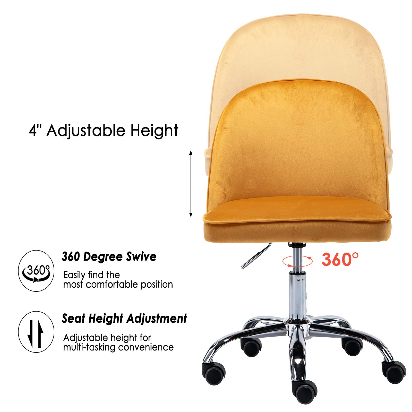 Kmax Task Chair, Desk Chair Armless Design for Small Home and Office, Dark Teal