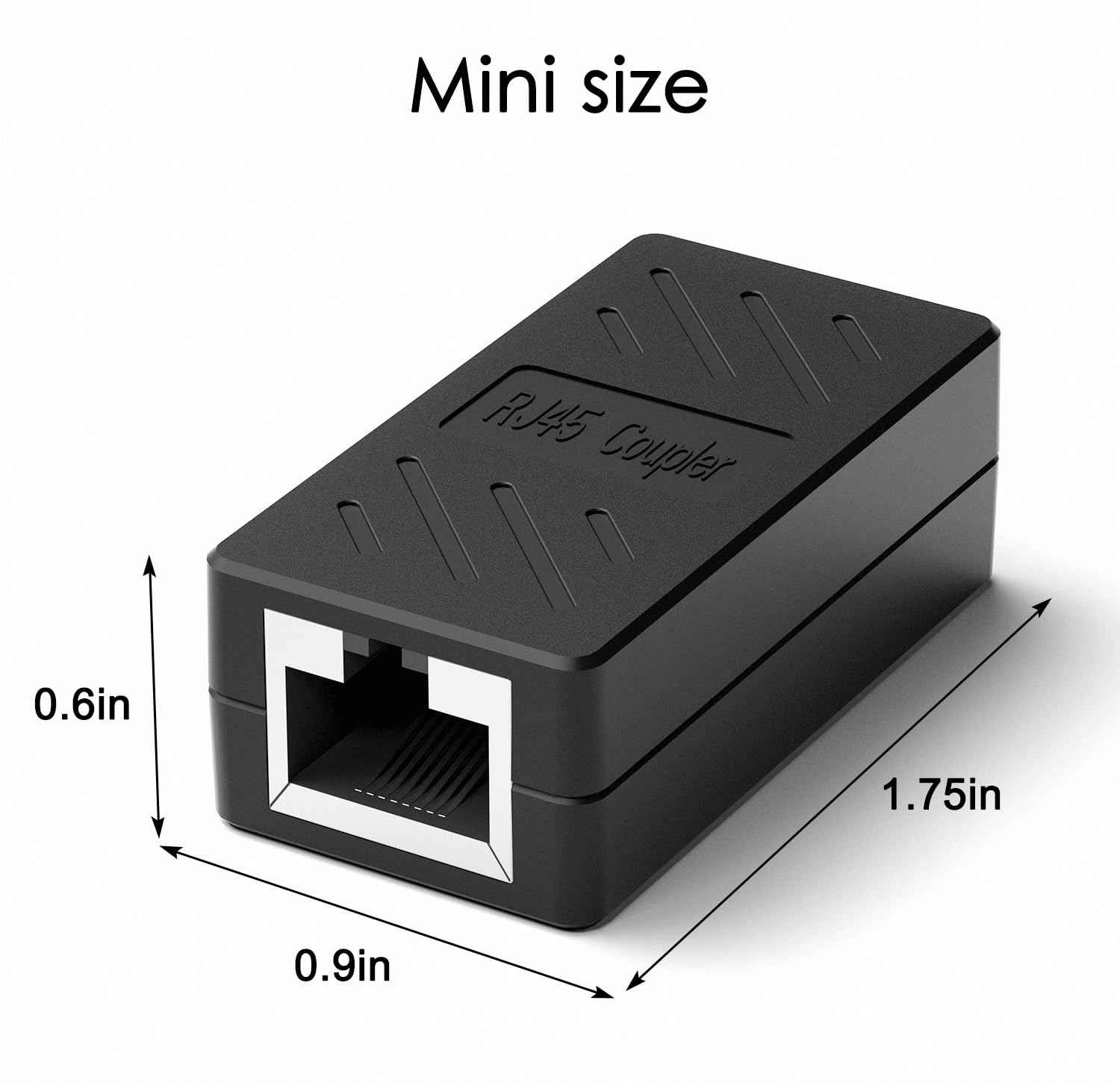 RuiPuo RJ45 Coupler Ethernet Cable Extender Adapter LAN Connector in Line Coupler Female to Female in Line Coupler for Cat5/Cat5e/Cat6/Cat7 Ethernet Cabler (Black 2 Pack)