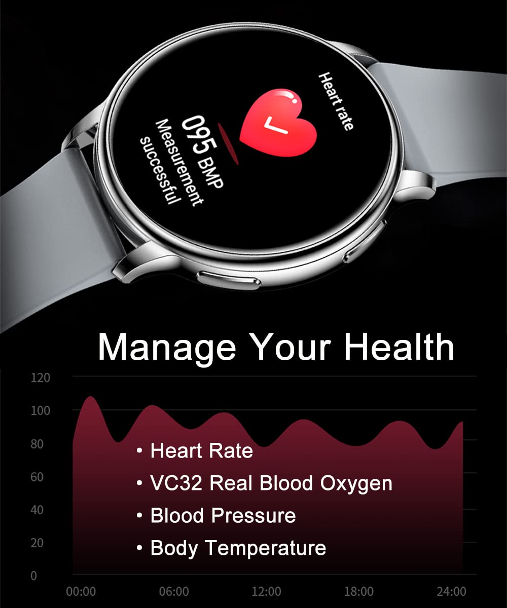 Smart Watches for Men Fitness Watch Bluetooth Call Dial Waterproof Activity Tracker Sports Calories Steps Distance Android iOS Compatible