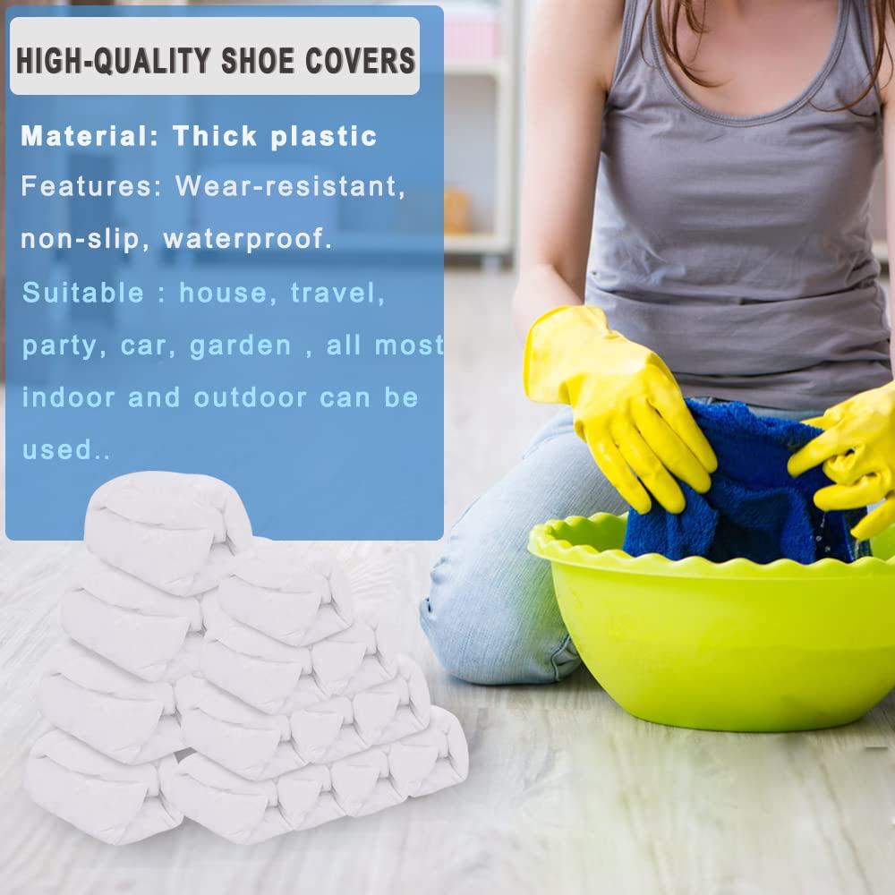 Sunshine post Shoe Covers Disposable,200Pack(100 Pairs)Boot Covers Waterproof Non Slip -Resistant One Size Fits Most for Rain Cleaning Indoor Floor Protection,White