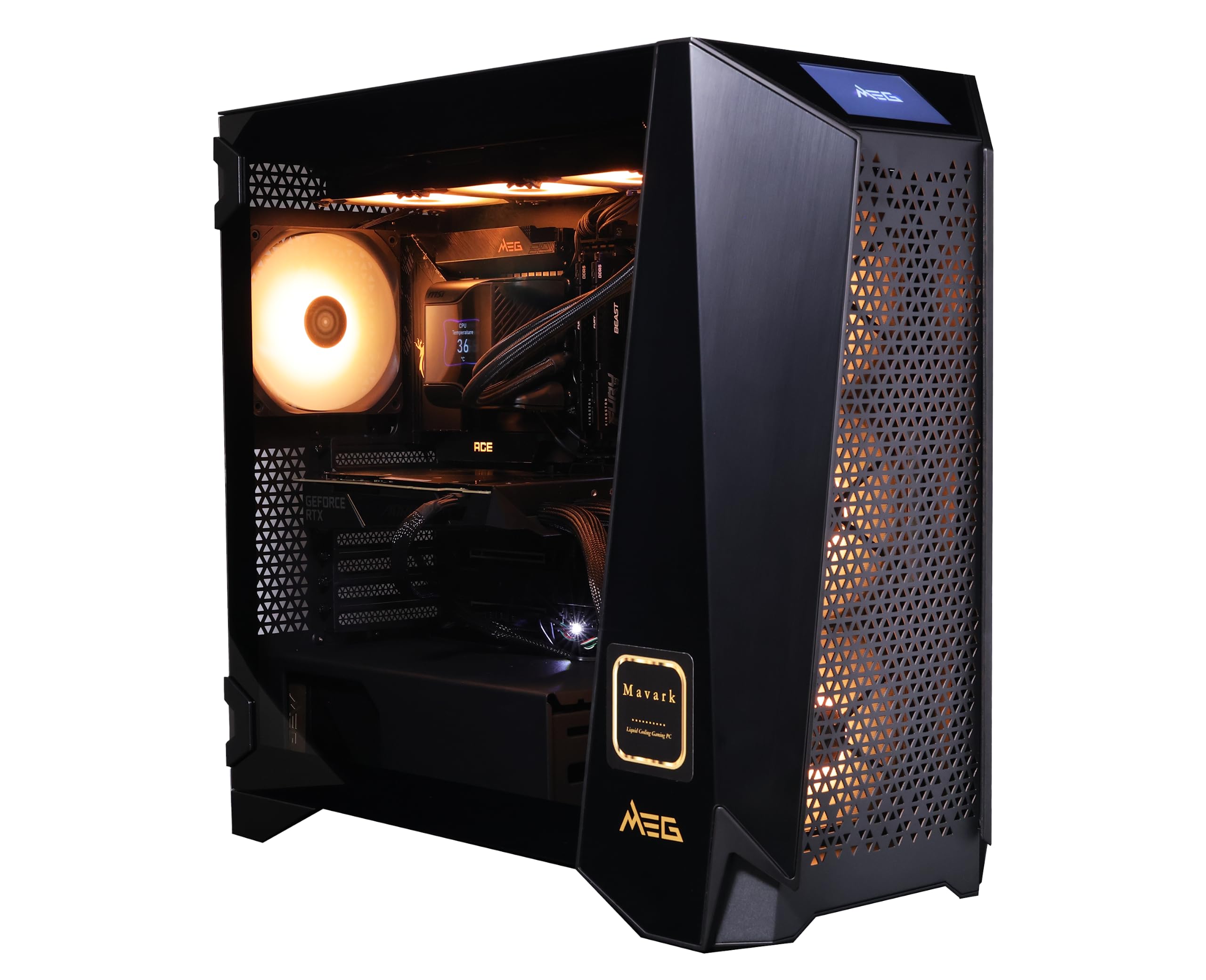Mavark Best Gaming PC Rig MEG Prospect 700R 13th Gen Raptor Lake i9-13900K 5.8GHz AORUS RTX 4090 24GB All-in-one Liquid Cooling System 2.4" IPS Display (2TB SS|128GB RAM|Win 11 PRO)