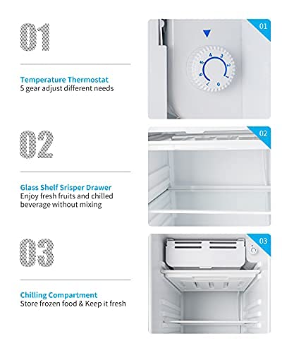 NA 3.2 Cu.Ft Single Door Mini Fridge, Compact Refrigerator Mini Refrigerator Small Drink Food Storage Machine for Dorm, Camper, Basement or Office (Black)