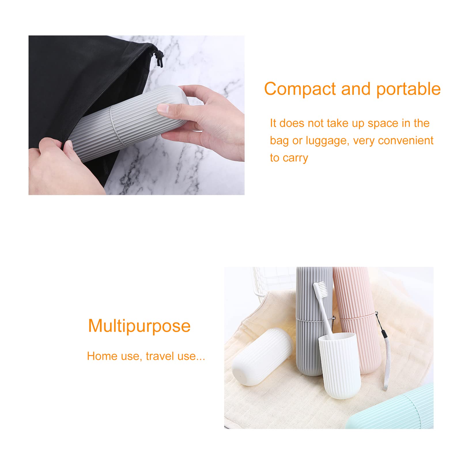 Rumtut Travel Toothbrush Case, Multifunction Toothbrush Organizer Business Wash Cup Toothbrush Holder for Travel Trips Camping