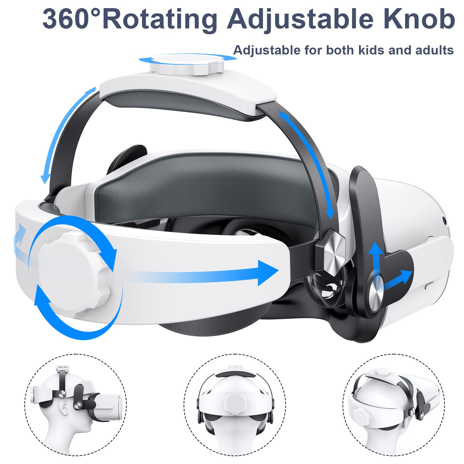 MVSSAT Head Strap Accessories Compatible with Quest 2, Lightweight Elite Strap for Reduce Face Pressure, Enhanced Support and Comfort in Meta/Oculus Quest 2