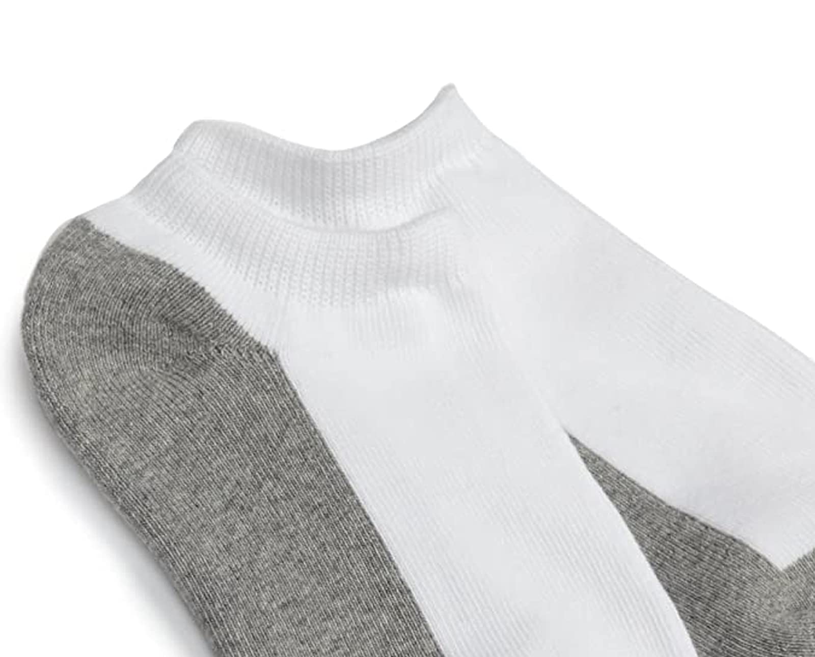Jefferies Socks Big Boys' Seamless Toe Athletic Low Cut 6-pack, White/Grey, 8-9