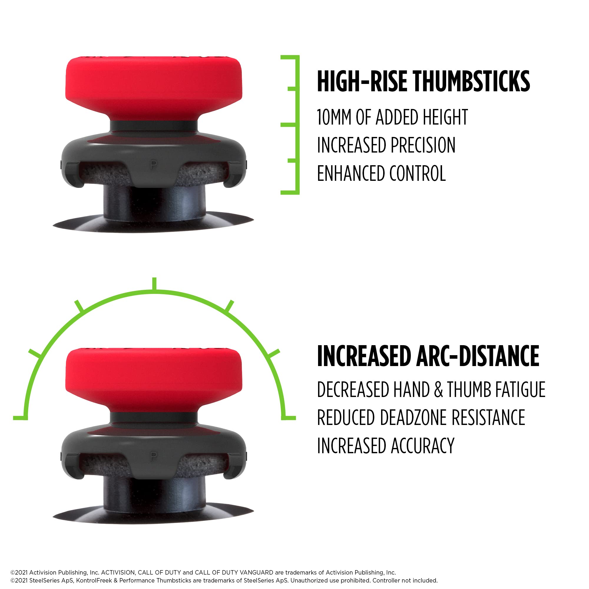 KontrolFreek Call of Duty: Vanguard Performance Thumbsticks for Xbox One and Xbox Series X | 2 High-Rise, Hybrid| Red/Black