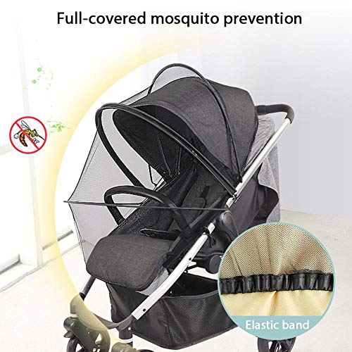 Lorchwise Baby Mosquito Net,Pram Net,for Pushchair,Pram,Buggy,Carrycot and Trave,Car Seats Foldable Two-Way Zippered Mesh Mosquito Net Stroller Accessories