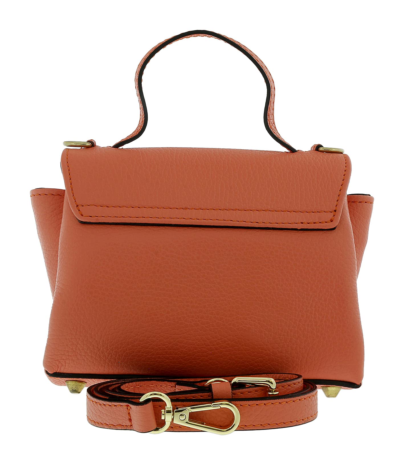 Pierre Cardin Peach Leather Small Soft Square Crossbody Bag for womens