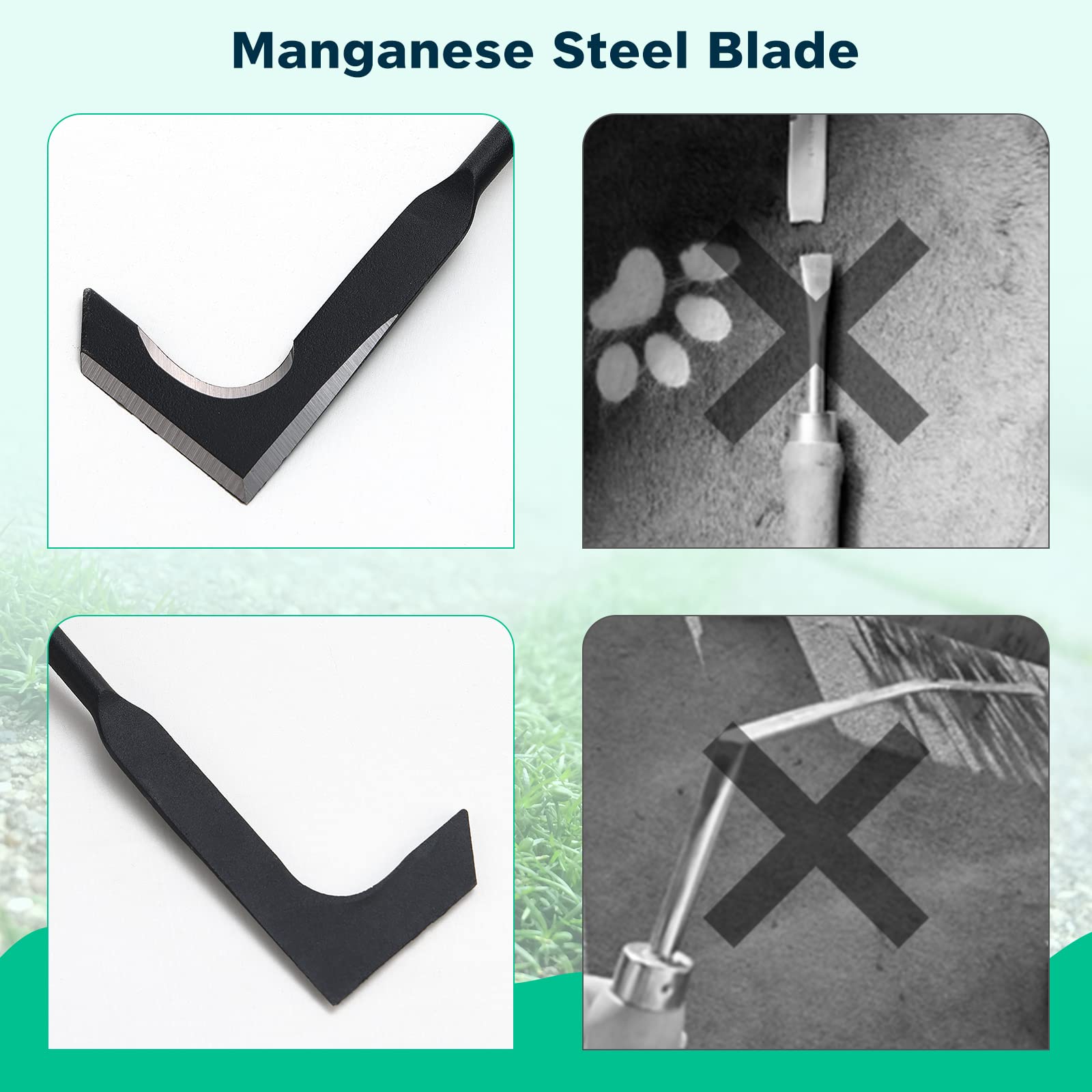 Lilyvane Crack Weeder, Manual Crevice Weeding Tool Weed Puller with 29β Handle for Sidewalk Paver Deck Boards, Crack Weeder Crevice Weeding Tool Metal Handle