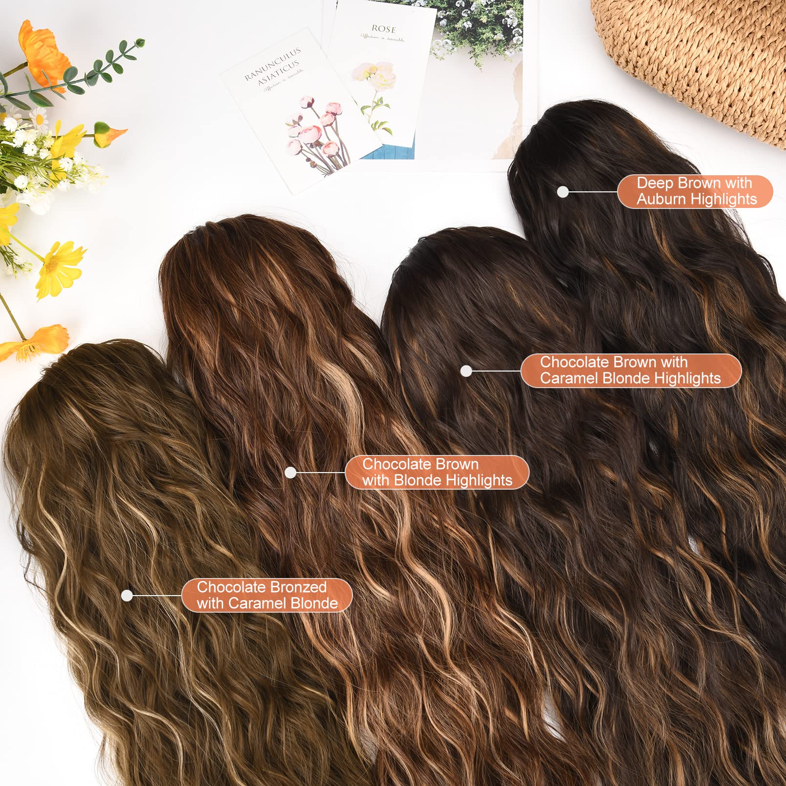 SEIKEA 26" Ponytail Extension Drawstring Ponytail,PT003 Eva for Women Long Thick Wavy Clip in Hair Extensions Ponytail Natural Soft Synthetic Hairpiece for Women Dark Chocolate Brown