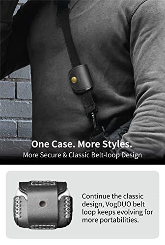 VogDUO Premium Protective Leather Case for Apple AirPods Pro 2 - Handmade Cover with Belt Loop & Lanyard Ports with Clip Holder for Bag Strap, Compatible with Apple AirPod Pro Gen 2 (Black)