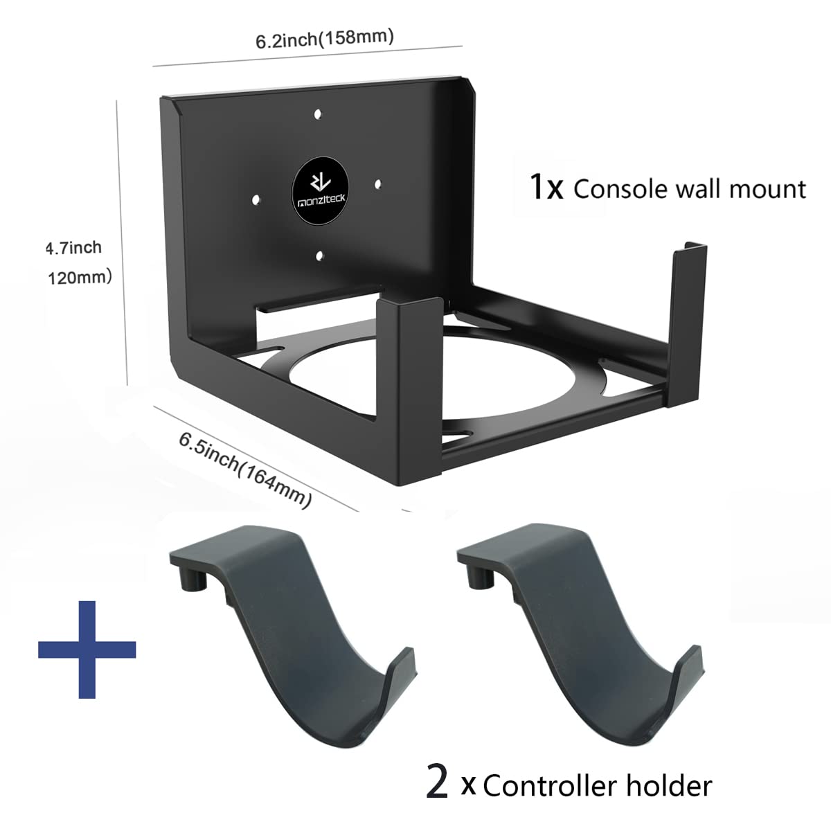 Monzlteck Wall Mount for Xbox Series X+2 Controller Holders, Steel Mount Wall Shelf Bracket for XSX,Space Saving