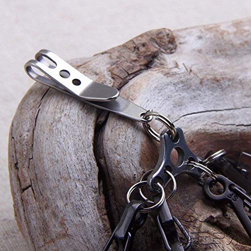 UltraTac Deep Carry Knife Pocket Clip Nano, Multi-Purpose Pocket Suspension Clips for Keys, Flashlights, Knives - Stainless Steel (2 Pack)