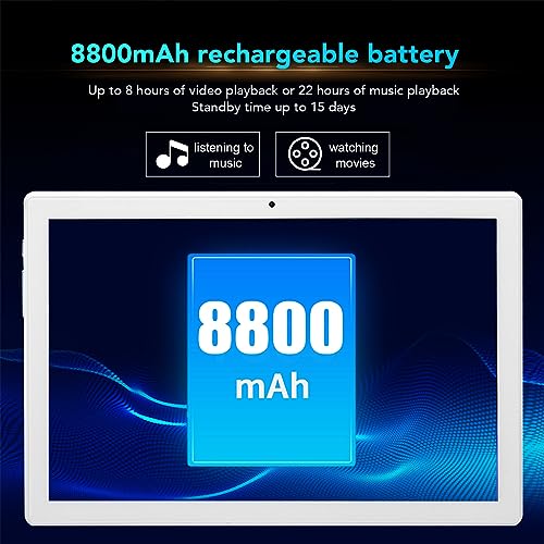 MAVIS LAVEN Gaming Tablet, US Plug 100-240V Support GPS FM 12GB 256GB 10.1 Inch Tablet Octa Core CPU Dual Speakers for Travel (US Plug)