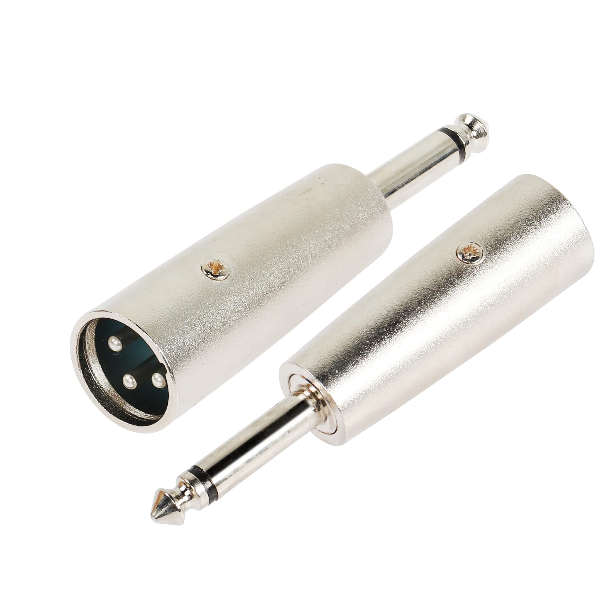 PNGKNYOCN 1/4" TS to XLR Adapter,Unbalanced 6.35mm Mono Male to 3 Pin XLR Male Audio Microphone Connector for Mixer, Amplifier Microphone and Moreļ¼2-Packļ¼