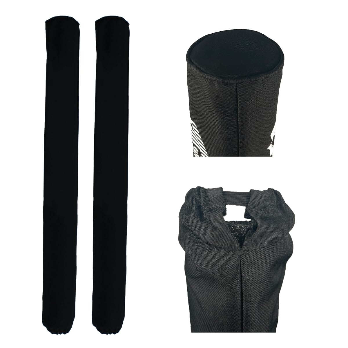 Mad Dog Boat Trailer Guide Pole Pad and Cover with Capped Ends | 36 Inch | Black | Heavy Duty UV Fade Proof Canvas | Set of Two