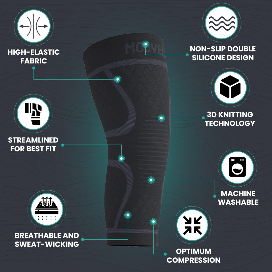Modvel Professional Knee Brace | Knee Compression Sleeve Support for Men Women | Medical Grade Knee Pads for Running, Meniscus Tear, ACL, Arthritis, Joint Pain Relief