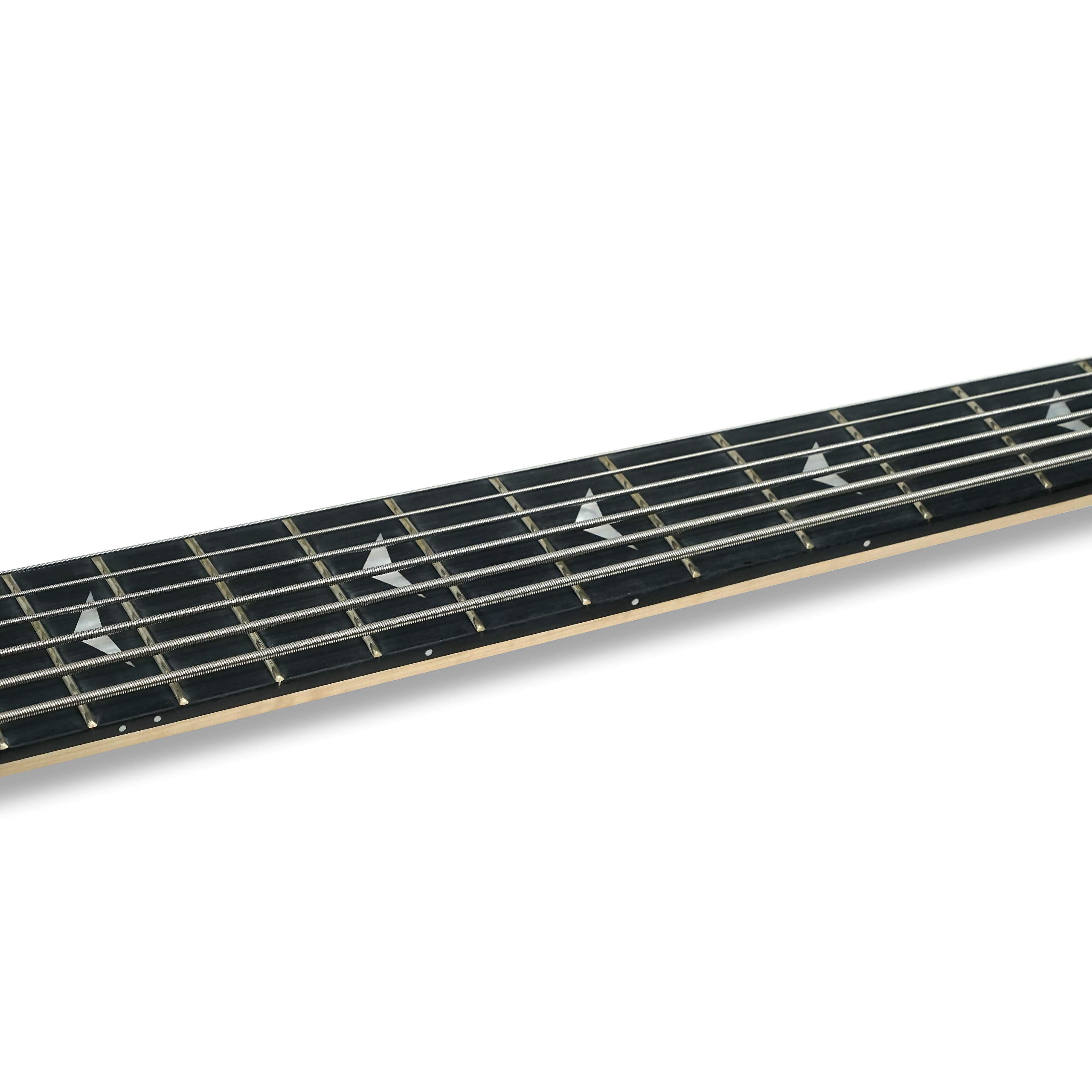 Left-handed 6 String Electric Bass, Bolt on Maple Neck, Poplar Body