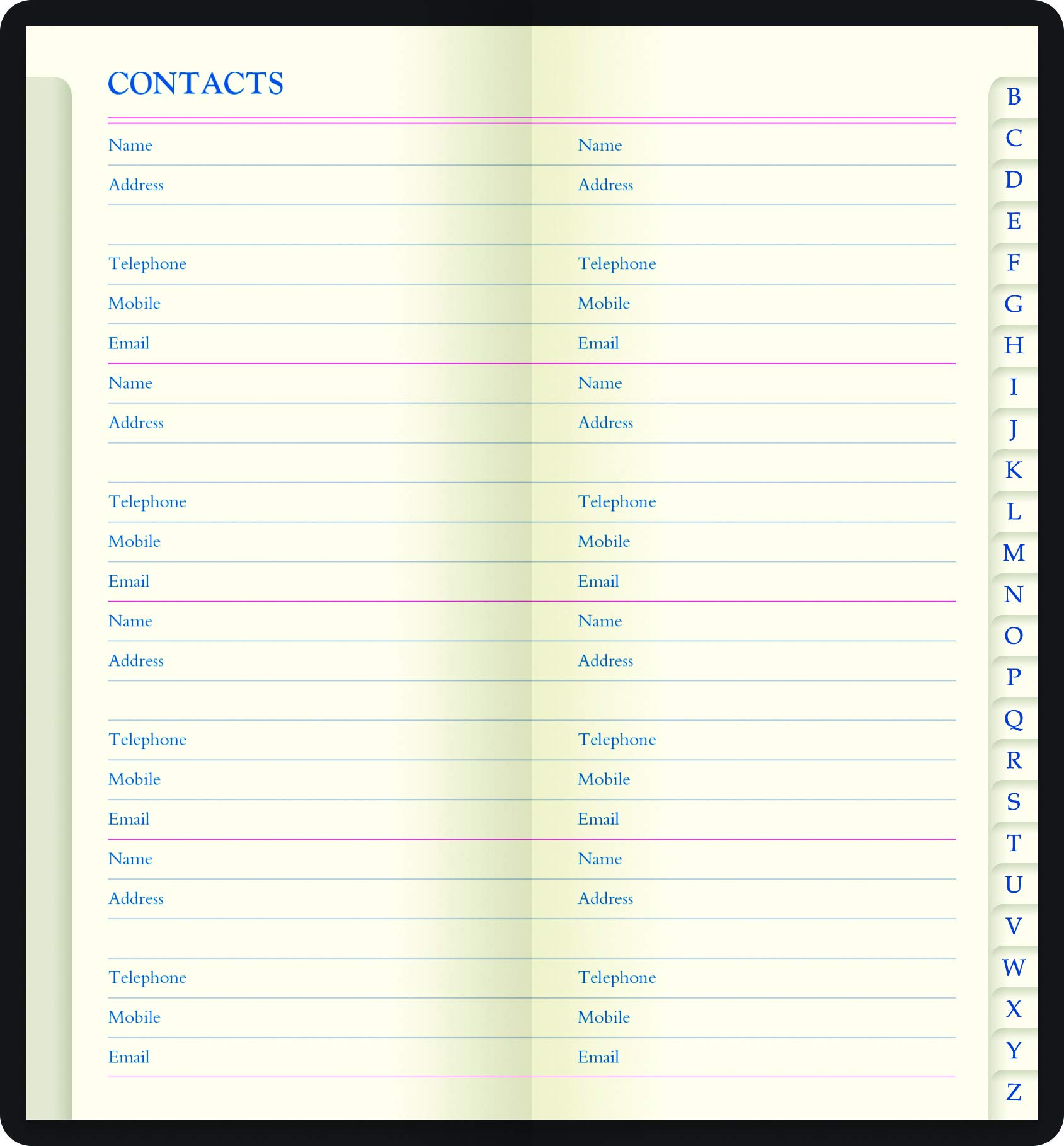 LETTS Icon Slim Pkt Address Book Black,990218