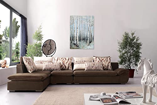 YHSKY ARTS Birch Tree Canvas Wall Art - Abstract Forest Paintings with Textured - 2 Pieces Nature Pictures for Living Room Bedroom Bathroom Decor