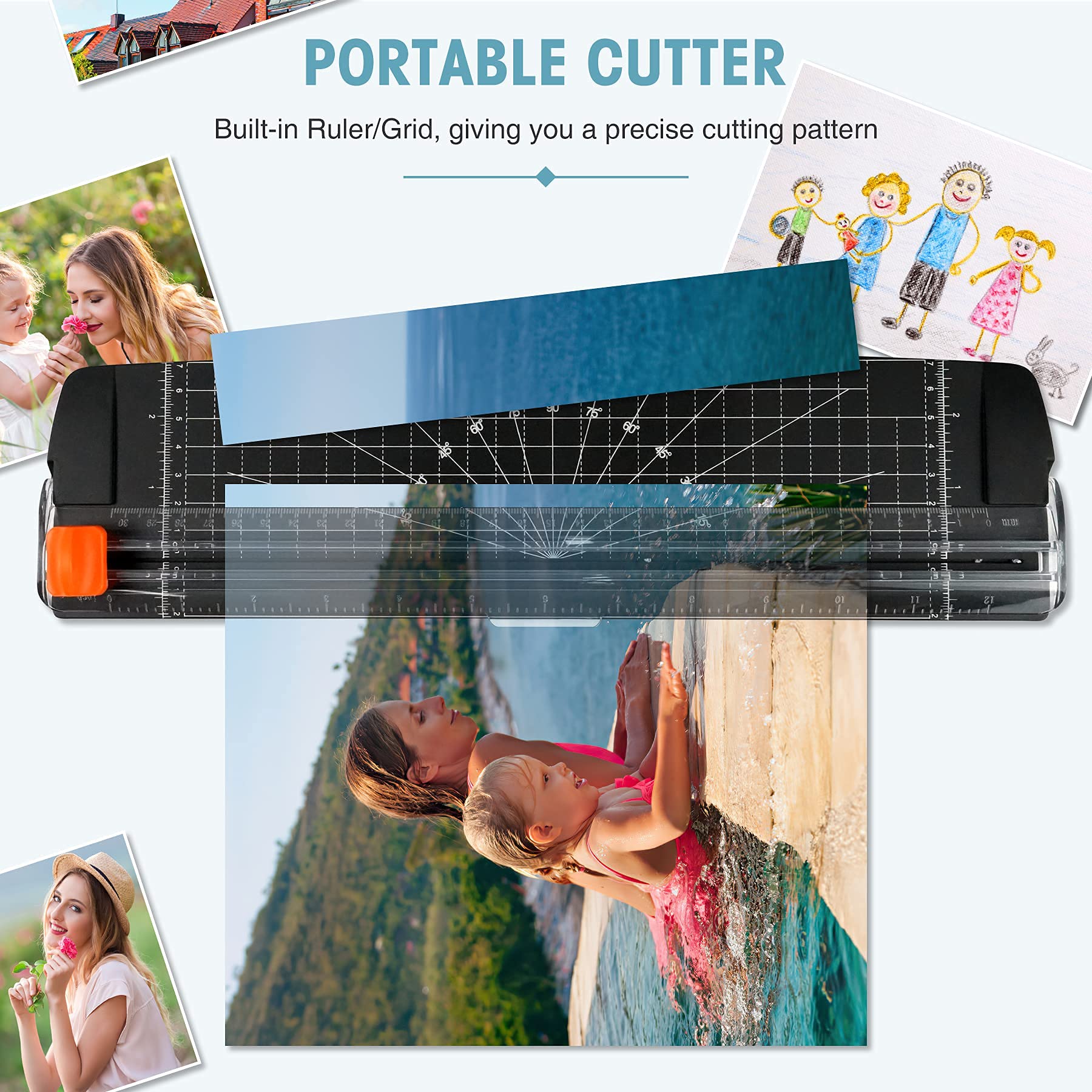 Laminator, Laminator Machine with Laminating Sheet, Thermal Laminating Machine for Home Office School Use, 9 Inches Hot Cold Laminator Machine with 30 A4/A5/A6 Pouches, Paper Trimmer, Corner Rounder
