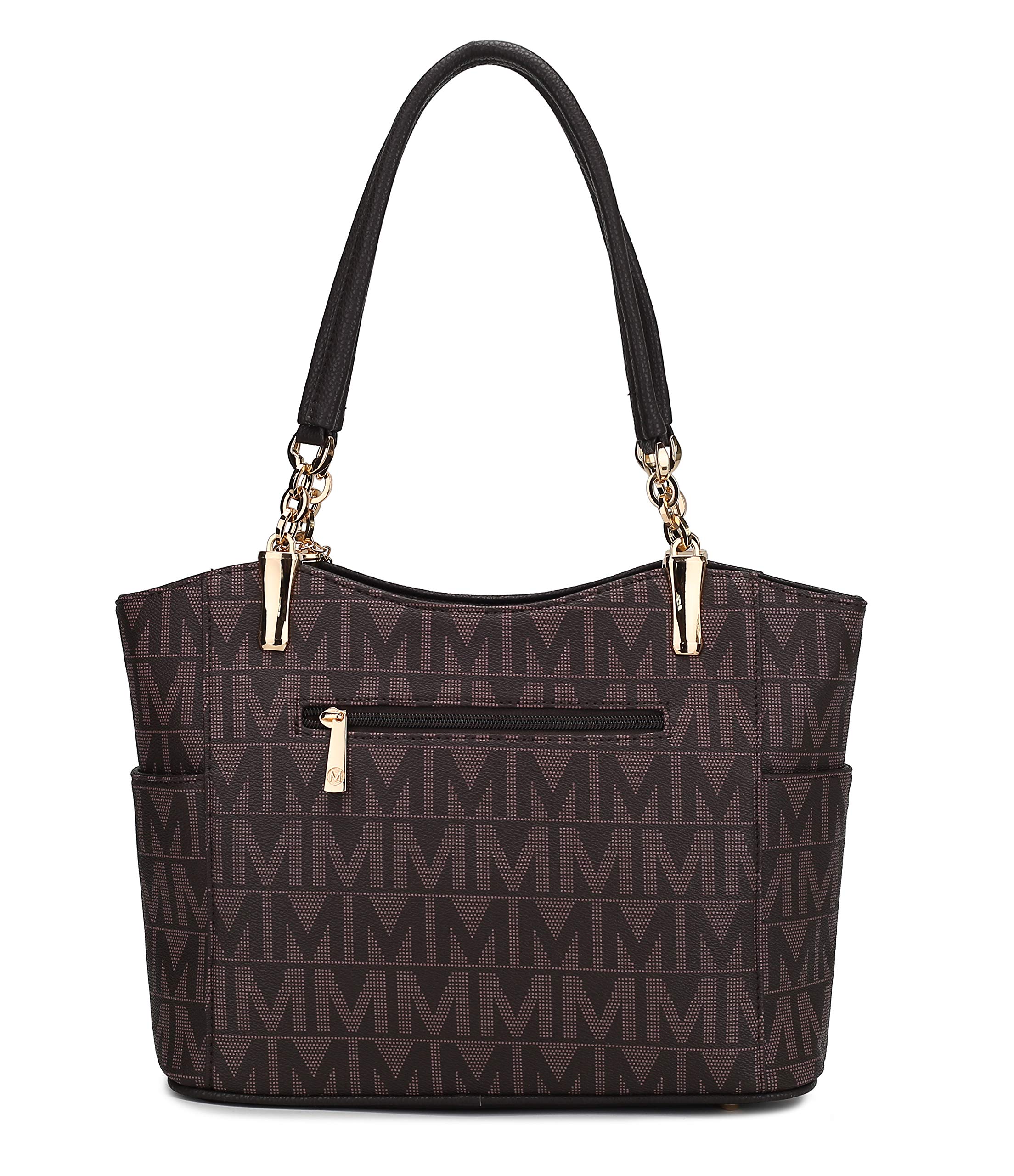 MKF Collection Tote Bag for Women – PU Leather-Top-Handle Satchel Shoulder Handbag Beige