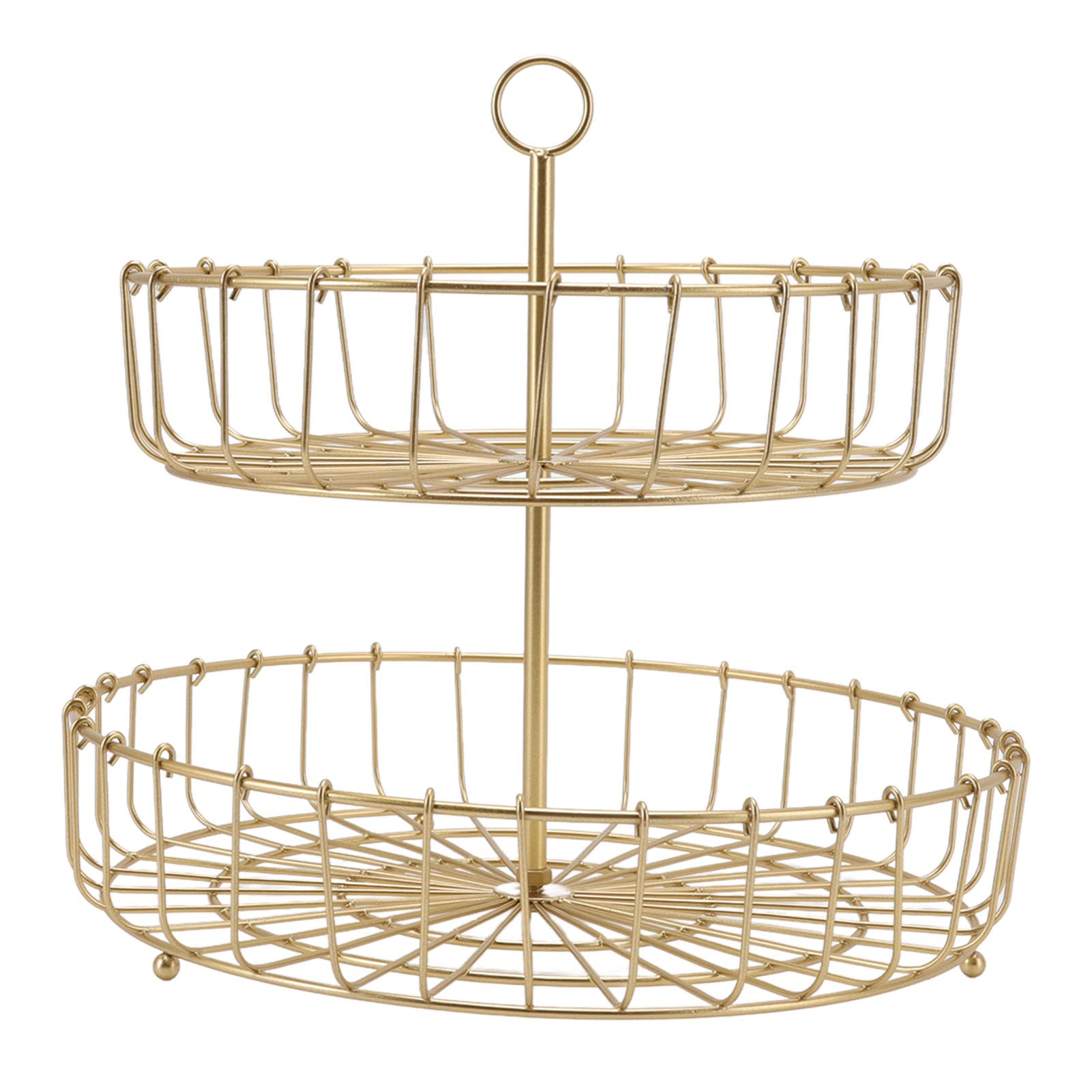 Naroote Fruit Basket Gold Color Nonslip Fruit Basket for Desktop Computer