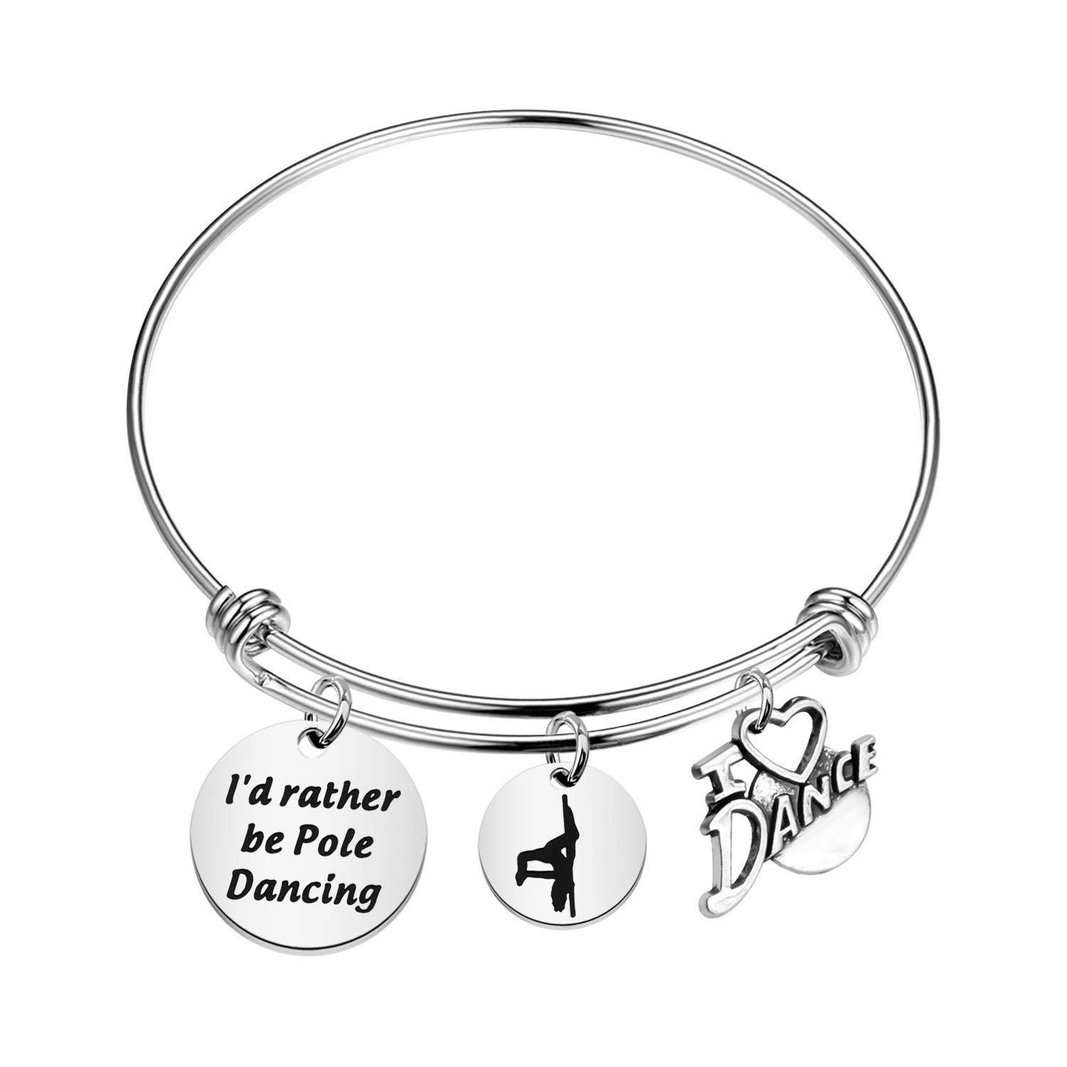 MAOFAED Dance Gift Pole Dancing Gift I’d Rather Be Pole Dacing Bracelet Dancer Gift Pole Dance Coach Gift Dancer Gift (rather pole dancing)