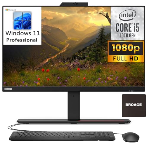 Lenovo ThinkCentre AIO 23.8" FHD Business All-in-1 Desktop Computer, Intel Hexa-Core i5-10500 (Beat i7-8700), 32GB DDR4 RAM, 1TB PCIe SSD, DVDRW, WiFi 6, Bluetooth 5.1, KB & Mouse, Windows 11 Pro