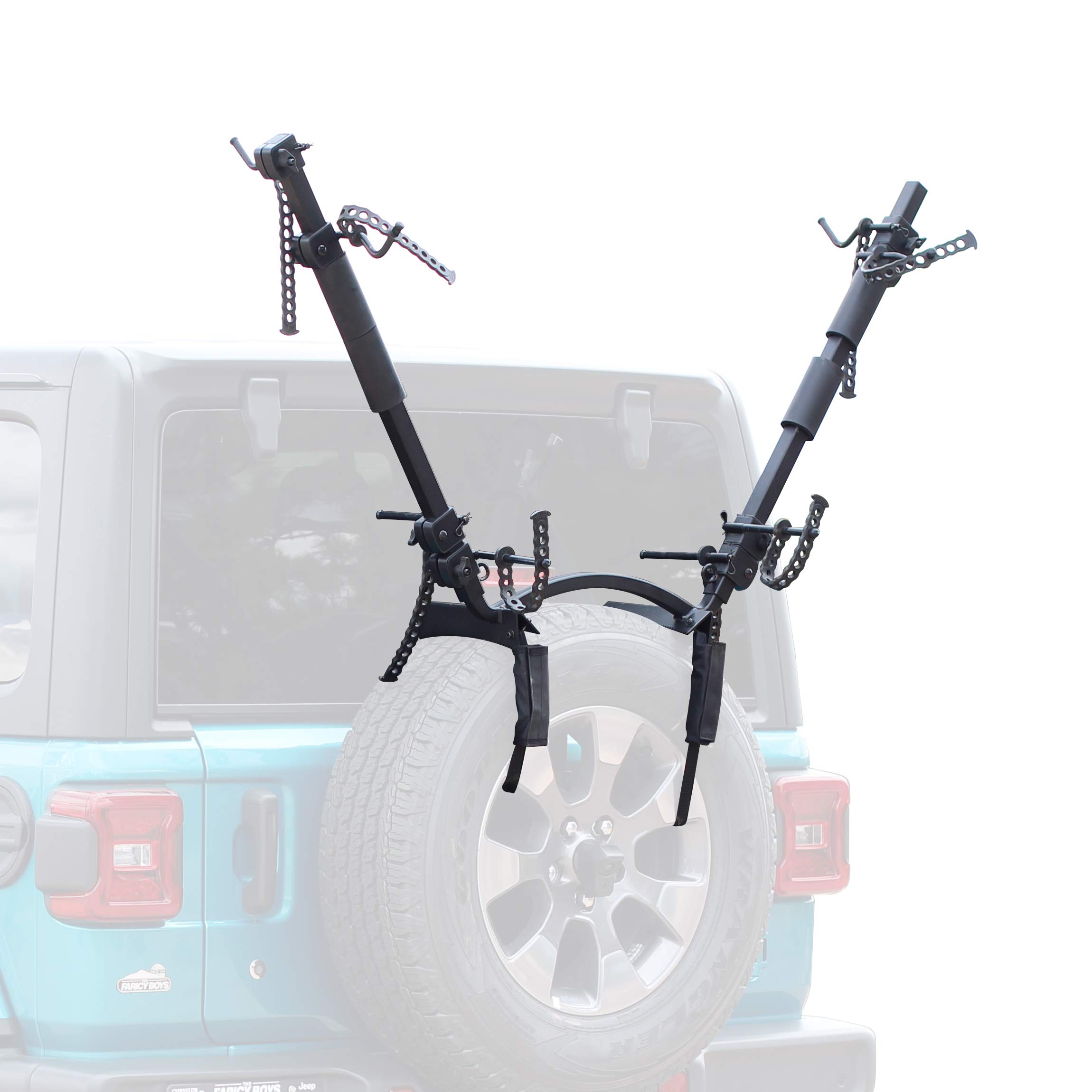 Let's Go Aero TireBiter 2-Bike VRack Carrier for Spare Tires | Back-up Camera Compatible (Model B00987)