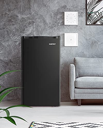 NA 3.2 Cu.Ft Single Door Mini Fridge, Compact Refrigerator Mini Refrigerator Small Drink Food Storage Machine for Dorm, Camper, Basement or Office (Black)