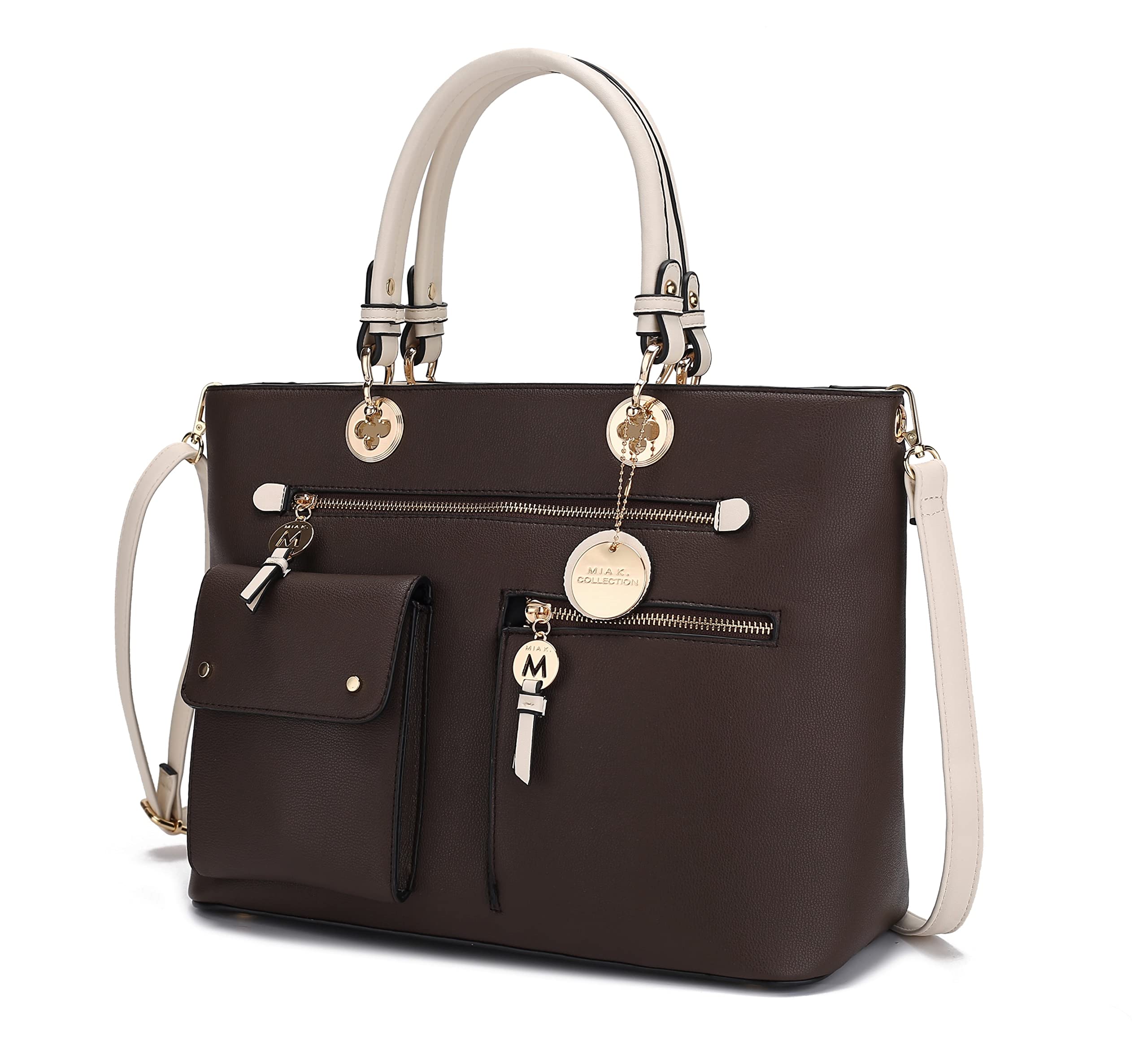 MKF Collection Satchel Bag for Women’s Crossbody Tote Handbag Top-Handle Purse Pewter