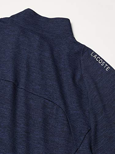 Lacoste mens Sport Novak Djokovic Full Zip Midlayer Jacket Sweatshirt, Navy Blue, Small US