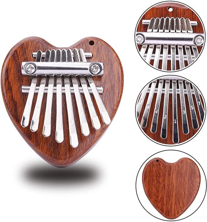 Mini Kalimba Thumb Piano - Musical Instruments, 8 Keys Finger Piano With Lanyard,Study Instruction,Portable Marimba Hand Piano Gifts for Kids Adults Beginners