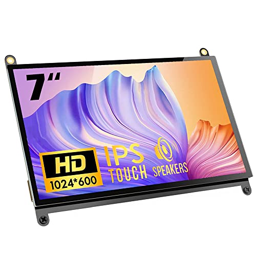 Raspberry Pi Screen 7 Inch Touchscreen Monitor 1024x600 Portable HDMI Monitor Raspberry Pi Display Fit for Raspberry Pi 4/3/2/Zero/B/B+ Win11/10/8/7, Free-Driver