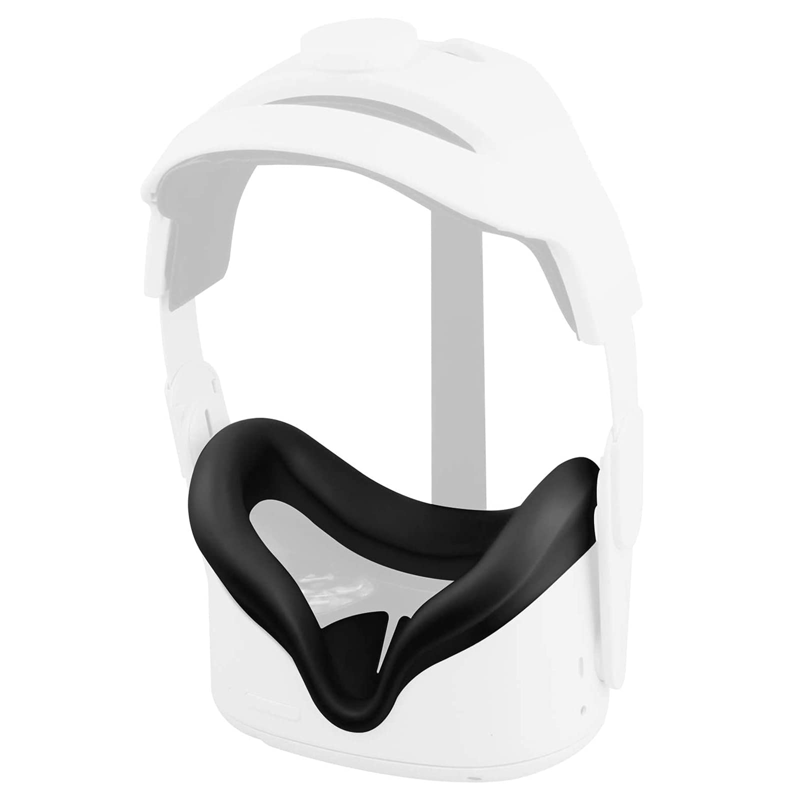 Oculus Quest 2 Face Cover - Replacement Silicone Face Protect Skin for Oculus Quest 2 Non-Slip & Sweatproof Silicone Face Cushion and Washable & Lightproof Face Mask(Black)