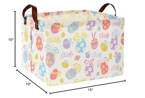 TIBAOLOVER Rectangular Kids Storage Basket Gift Basket Baby Storage Basket Cute Kids Toy Storage Bin Organizer Shelf Book Basket Room Decor(Easter Basket)