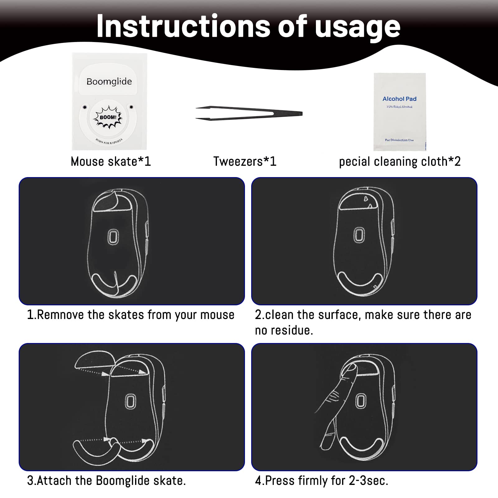 Mouse Feet Glass Mouse Skates - Gain Speed, Precision, Control and Playing Comfort, Mouse Pads for Logitech G Pro X Wireless Gaming Mouse Feet Replacement (White)